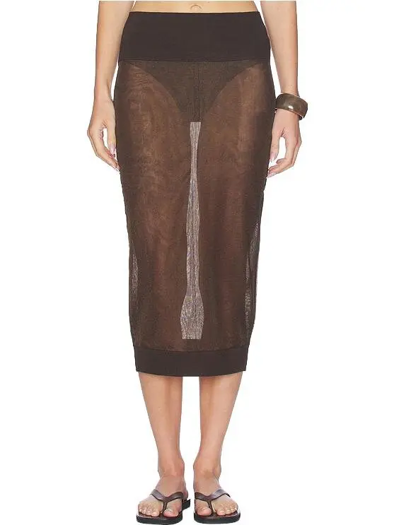 HERSKIND Buster Knit Mesh Skirt - Java Brown
