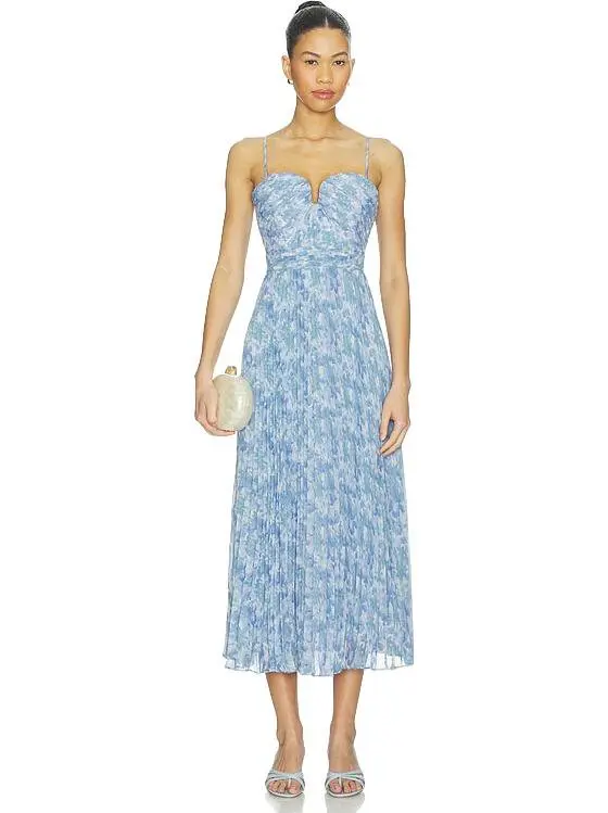 Astr The Label Bayley Midi Dress - Blue Floral