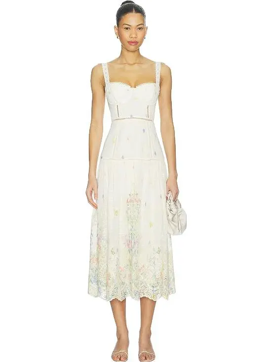 Astr The Label Pellagia Midi Dress - Cream Multi Floral