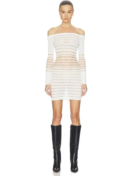 HAELO Veiled Mini Dress - White