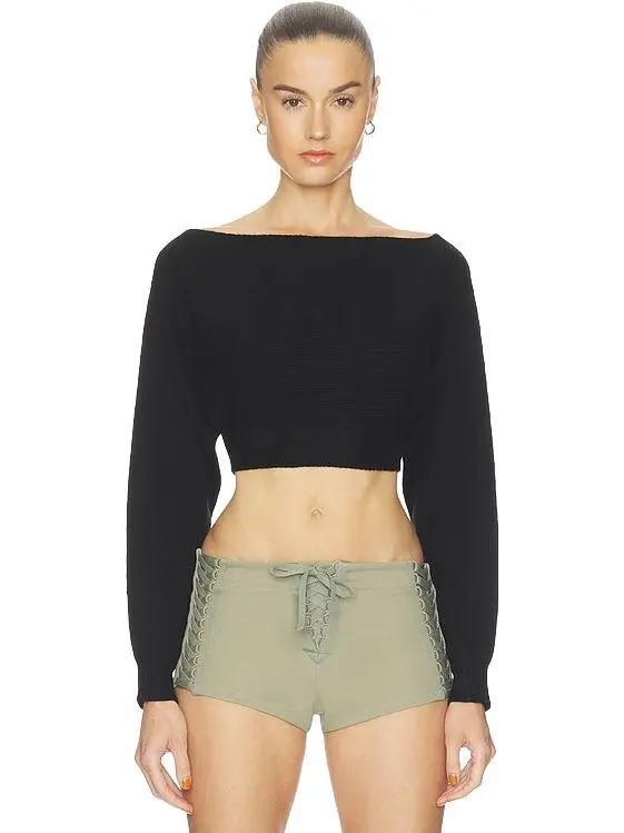 HAELO Crop Sweater - Black