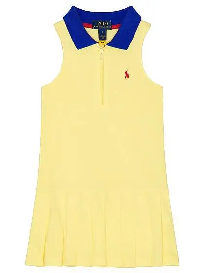 Polo Ralph Lauren Sleeveless Half Zip Polo Dress - T-bird Yellow