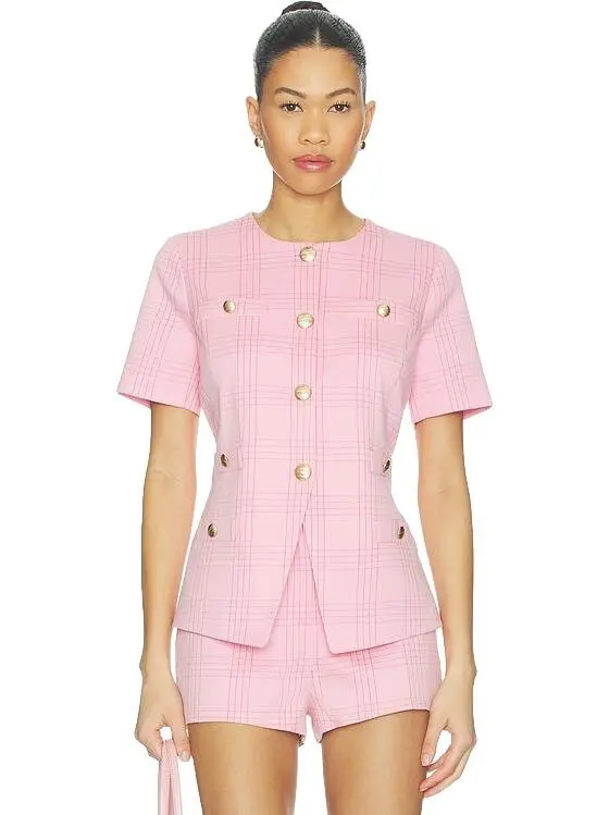 Generation Love Reyes Windowpane Suiting Jacket - Pink & Red Plaid