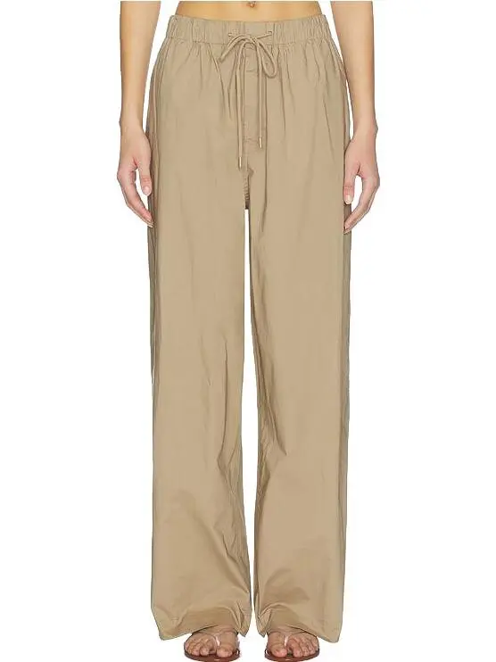 SKIMS Swiss Cotton Sateen Oversized Drawstring Pant - Desert