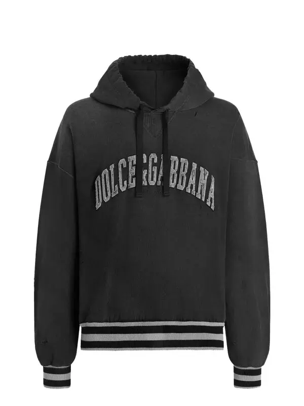 Dolce & Gabbana Striped Hoodie - Grey