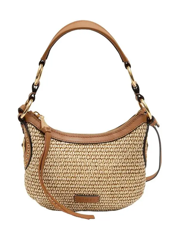 AIMEE Mini Roma Crossbody Bag - Raffia Latte