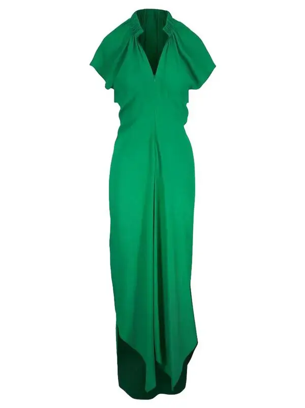 Zero + Maria Cornejo V-neck Ruched Dress - Green