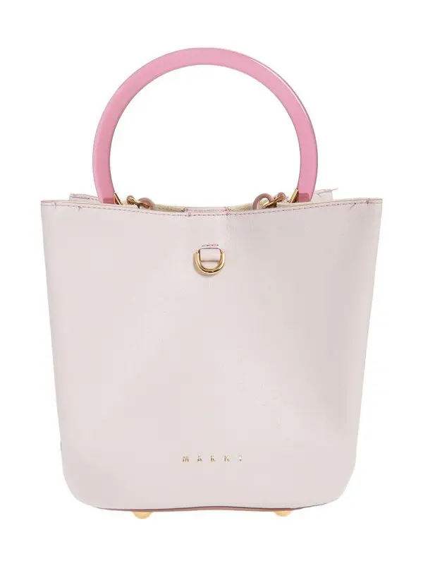 Marni Pannier Top Handle Leather Bucket Bag - 00c01 Swan