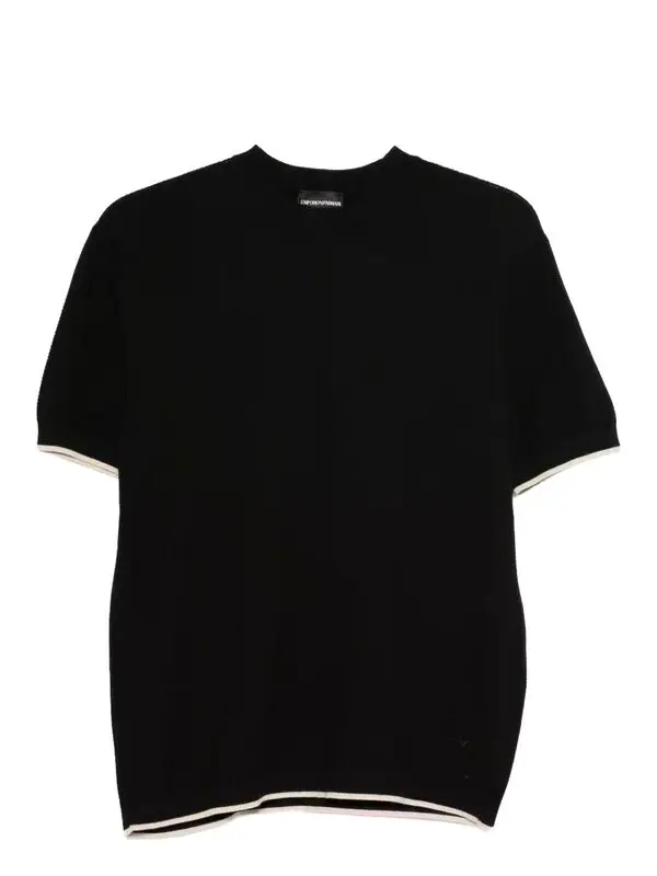 Emporio Armani Stripe-detail T-shirt - Black