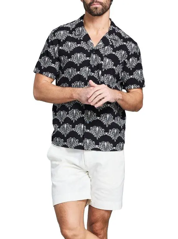 Billy Reid Botanical Cotton Camp Shirt - Black