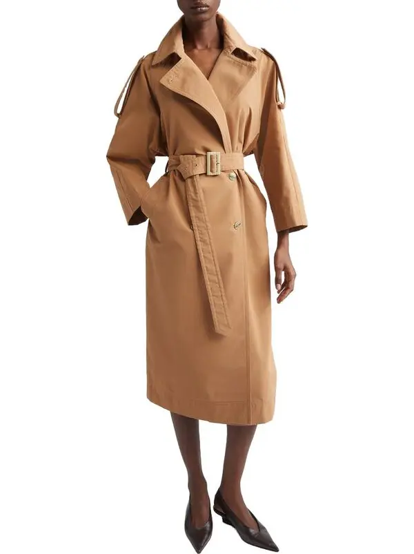 Herno Belted Gabardine Trench Coat - 2157 Camel