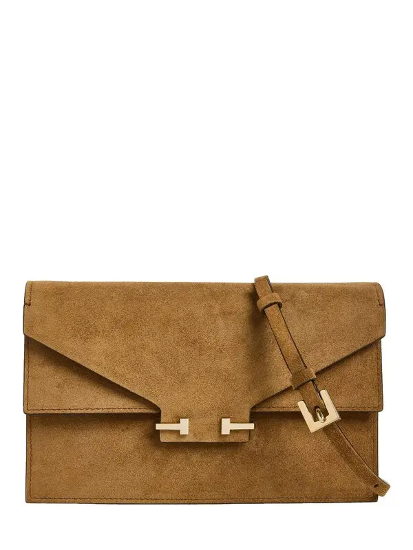 TOM FORD Mini Aube Suede Shoulder Bag - Whisky