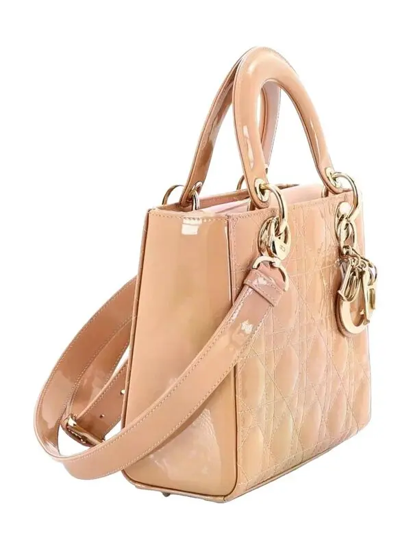 Dior Lady Small Satchel Cannage Quilt Patent - Neutrals