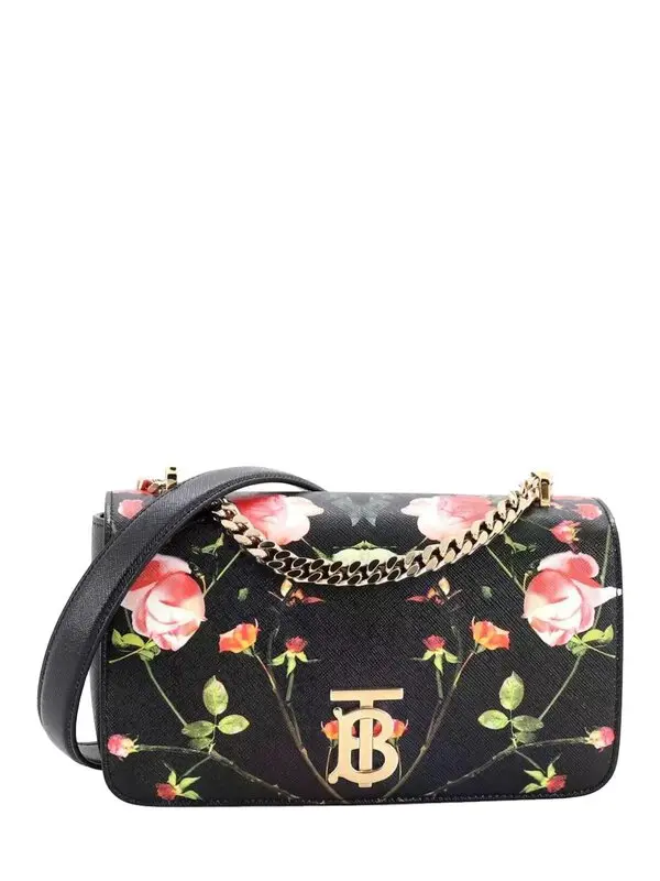 Burberry Tb Flap Chain Mini Shoulder Bag Printed Leather - Multicolour