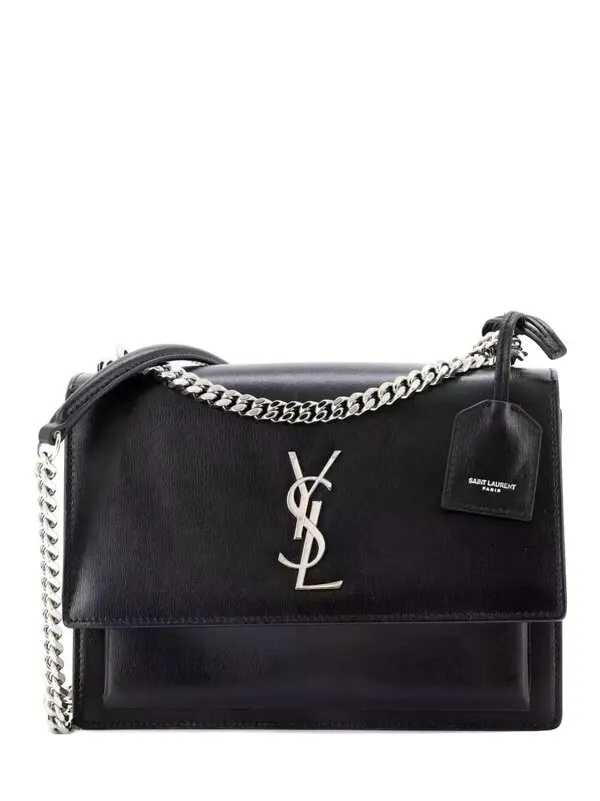Saint Laurent Sunset Leather Small Crossbody Bag - Black