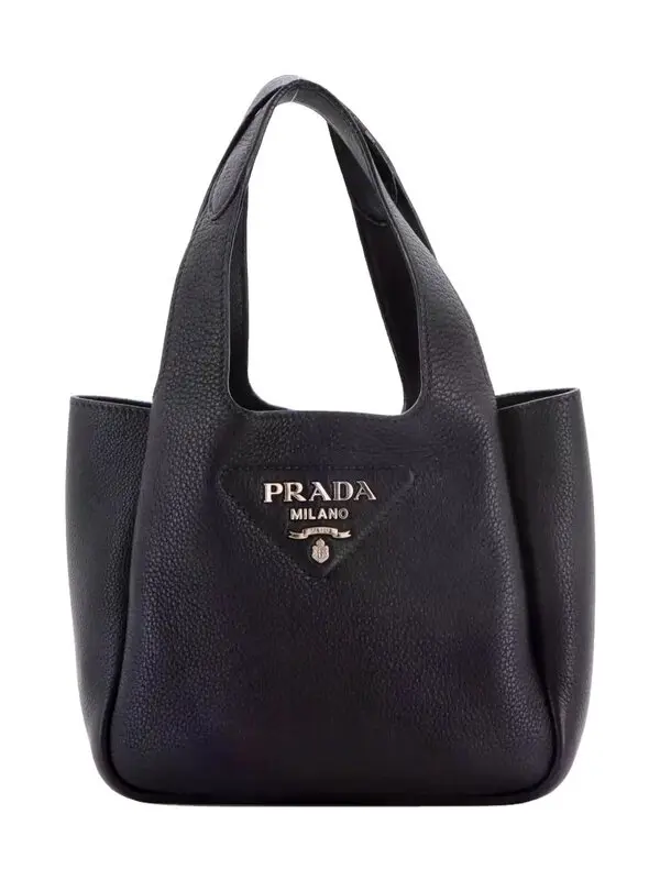 Prada Flou Dynamique Open Tote Vitello Daino Mini - Black