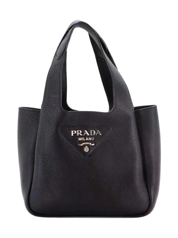 Prada Flou Dynamique Open Tote Vitello Daino Mini - Black