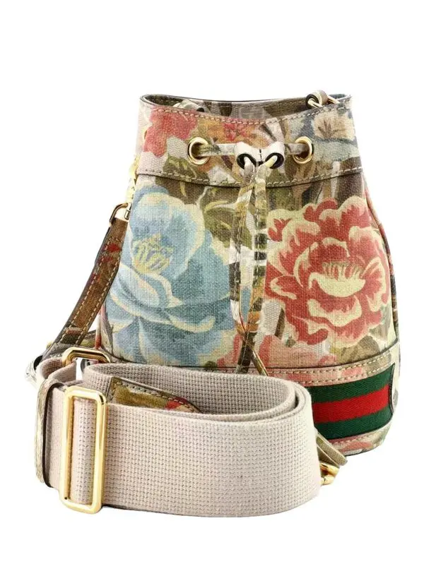 Gucci Ophidia Water Flora Gg Coated Canvas Mini Bucket Bag - Multicolour
