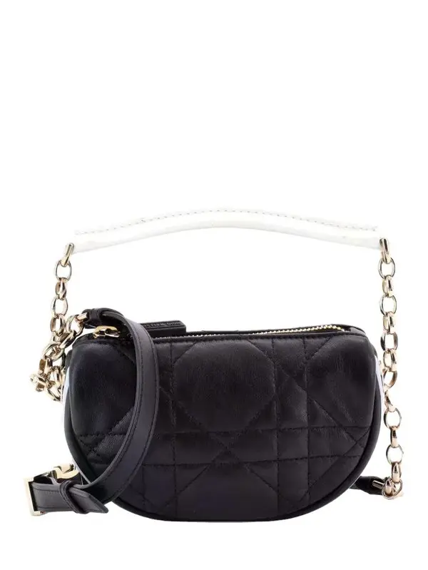 Dior Vibe Cannage Quilt Lambskin Mini Hobo Bag - Black