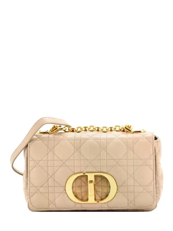 Dior Caro Bag Cannage Quilt Calfskin Small - Neutrals