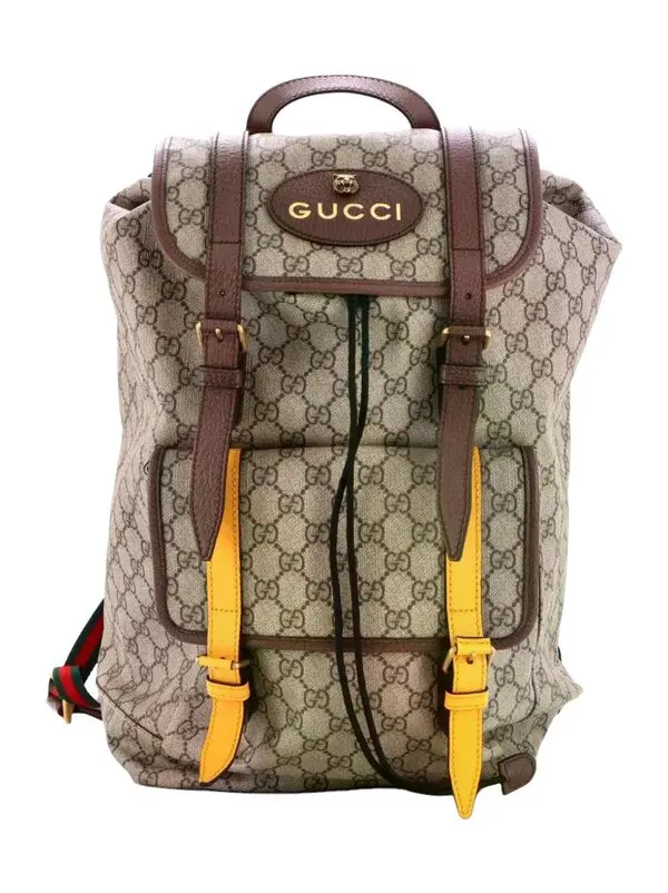 Gucci Courrier Soft Gg Coated Canvas Large Backpack - Brown