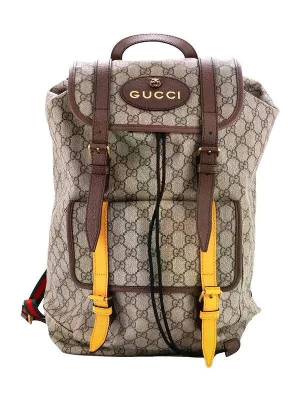 Gucci Courrier Soft Gg Coated Canvas Large Backpack - Brown