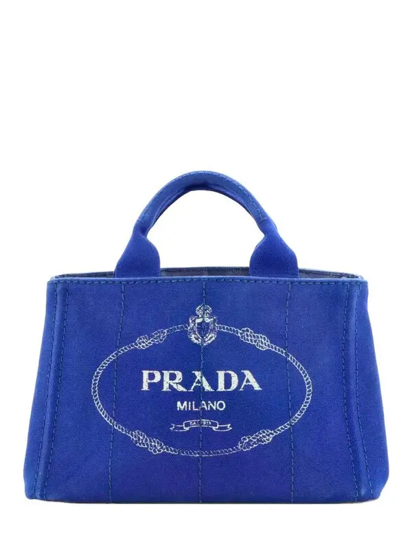 Prada Canapa Denim Mini Tote Bag - Blue