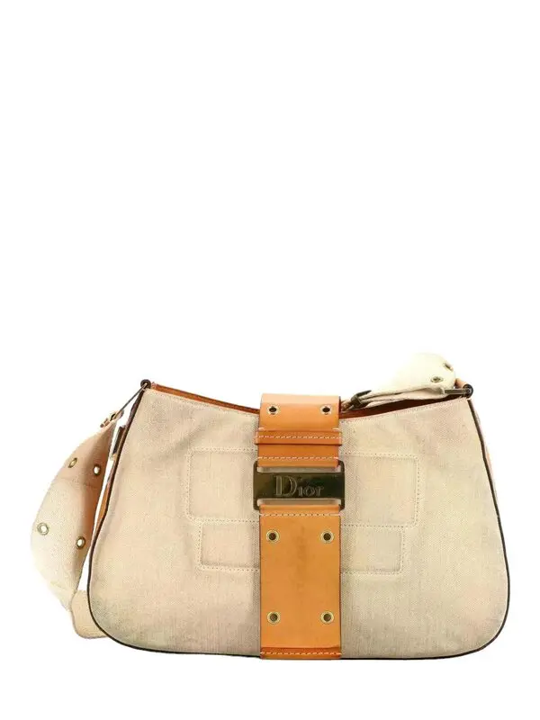 Dior Columbus Diorissimo Canvas Shoulder Bag - Brown