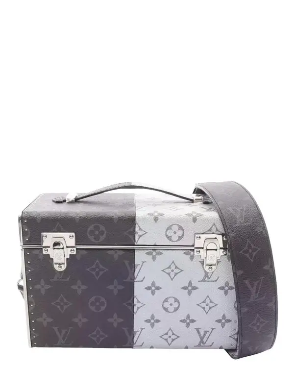LOUIS VUITTON Monogram Eclipse Split Mini Box Trunk Crossbody Bag - Black