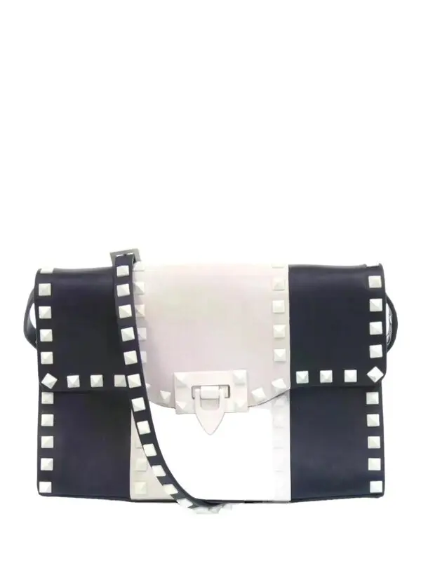 Valentino Garavani 2010-2025 Medium Leather Rockstud Crossbody Bag - Blue