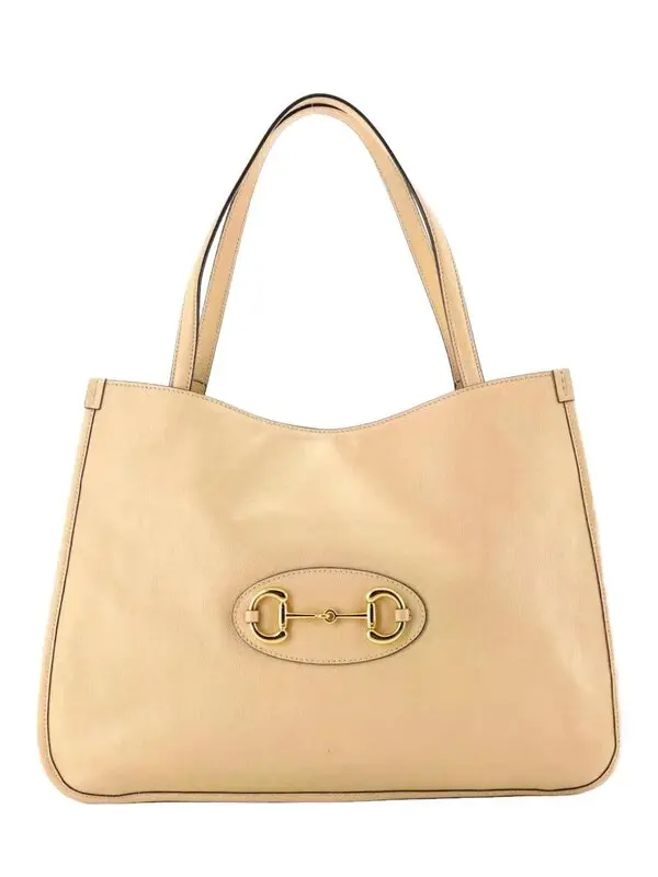 Gucci Horsebit 1955 Leather Medium Tote Bag - Neutrals