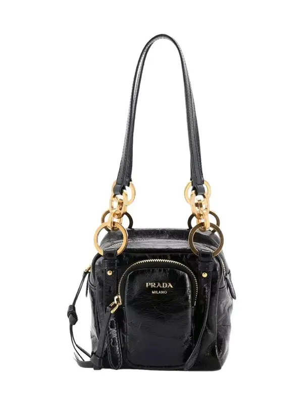 Prada Dangle Top Handle Mini Satchel - Black