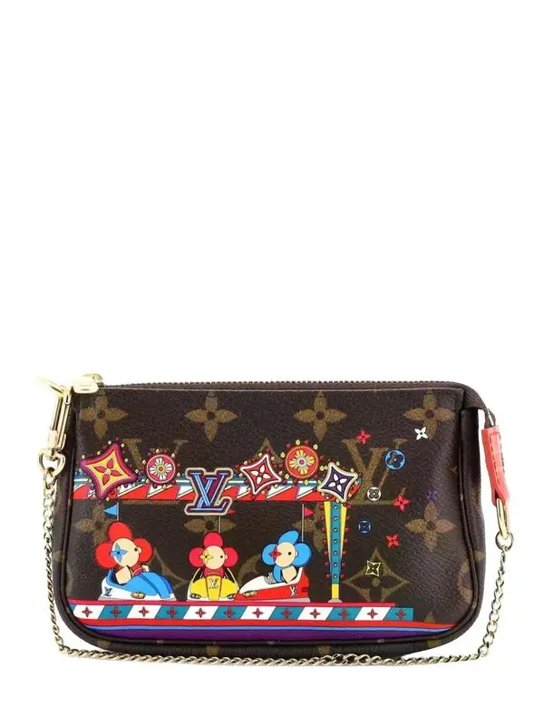 LOUIS VUITTON Pochette Accessoires Limited Edition Vivienne Xmas Damier Mini Clutch - Multicolour