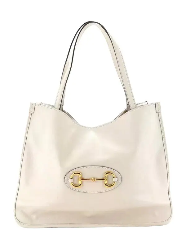 Gucci Horsebit 1955 Leather Medium Tote Bag - Neutrals