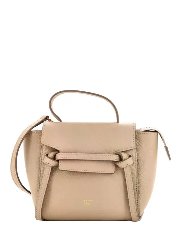 Celine Belt Bag Textured Leather Pico Shoulder Bag - Neutrals