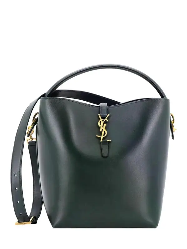 Saint Laurent Le 37 Leather Bucket Bag - Green
