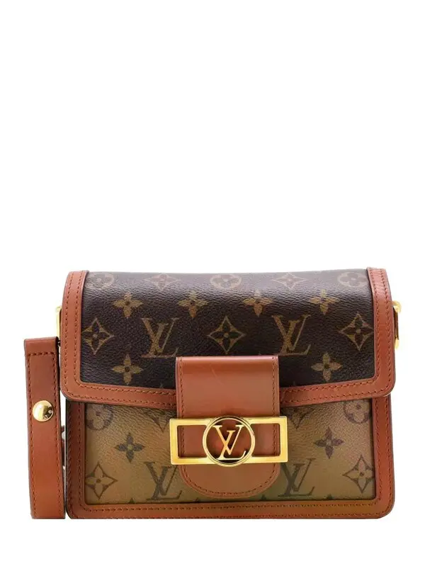 LOUIS VUITTON Dauphine Reverse Monogram Canvas Mini Crossbody Bag - Brown