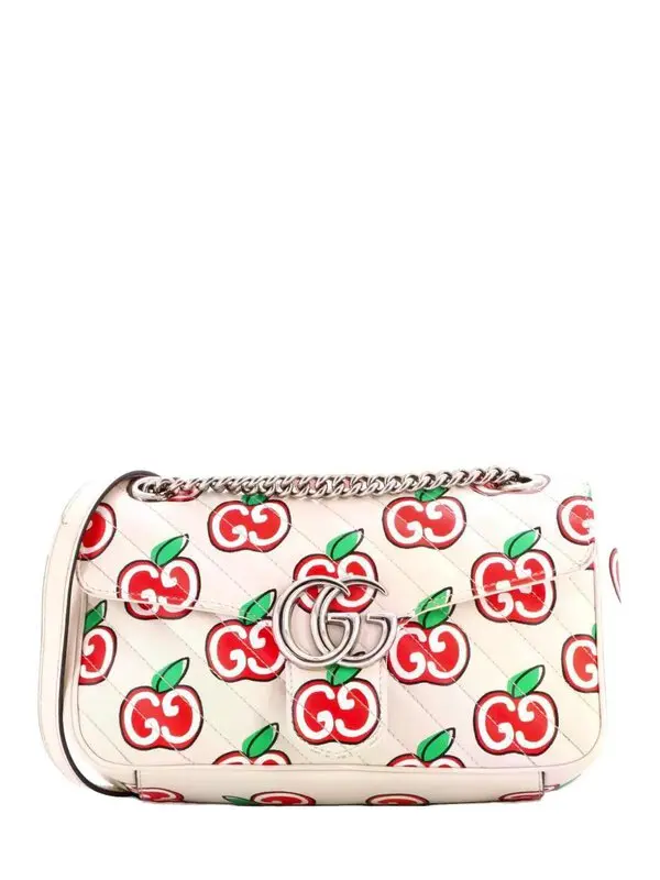 Gucci Gg Marmont Printed Small Shoulder Bag - Neutrals