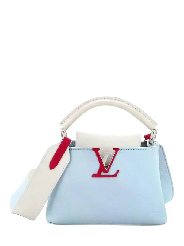 LOUIS VUITTON Capucines Leather Mini Satchel - Blue