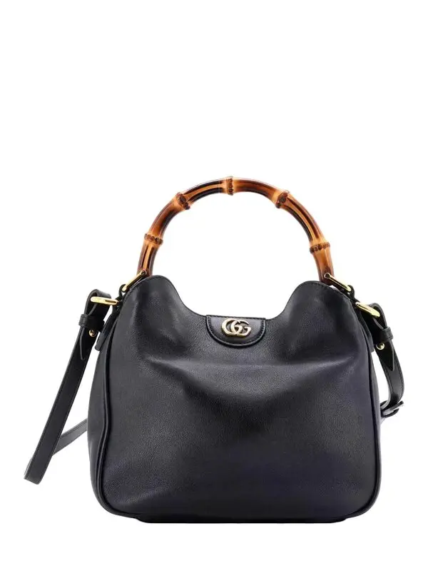 Gucci Diana Nm Bamboo Handle Shoulder Bag - Black