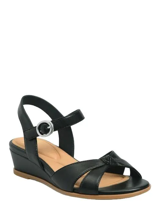 SOFFT Slingback Platform Wedge Sandal - Black
