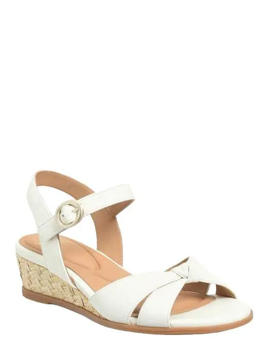 SOFFT Slingback Platform Wedge Sandal - White
