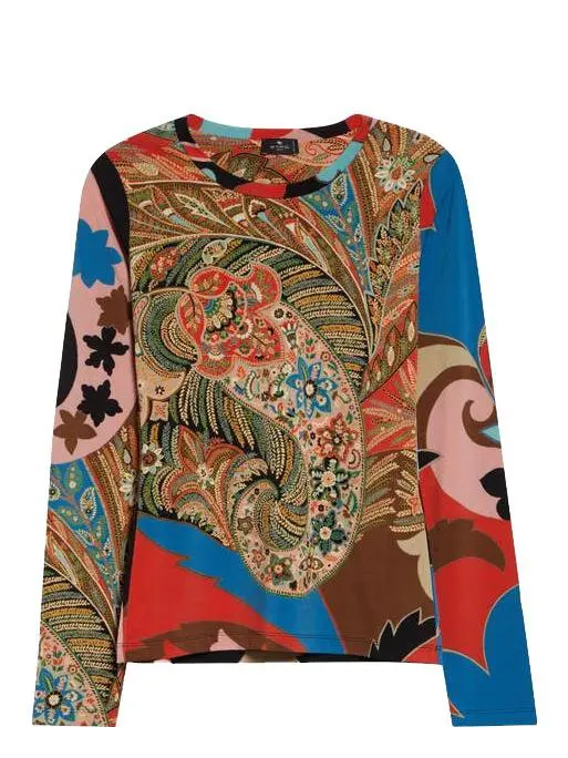 Etro Paisley Long Sleeve Top - Red