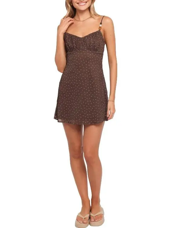 PETAL & PUP Polka Dot Mini Dress - Brown