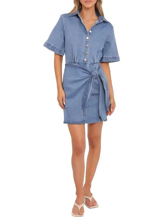 PETAL & PUP Leyton Button-up Chambray Dress - Denim Chambray