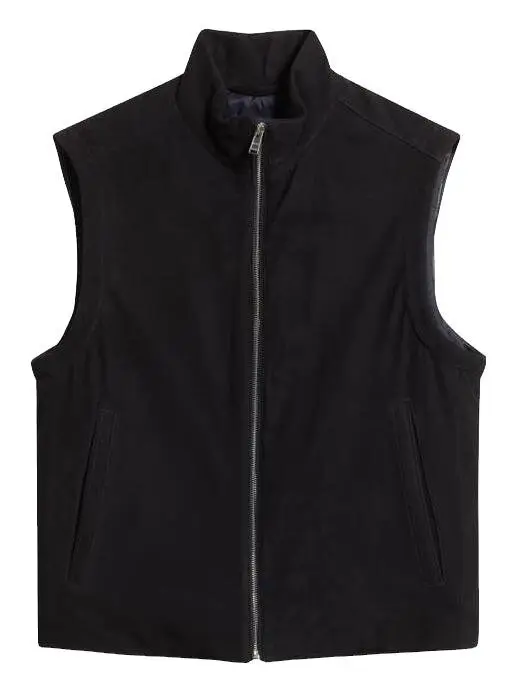 BOSS Marens Leather Vest - Dark Blue