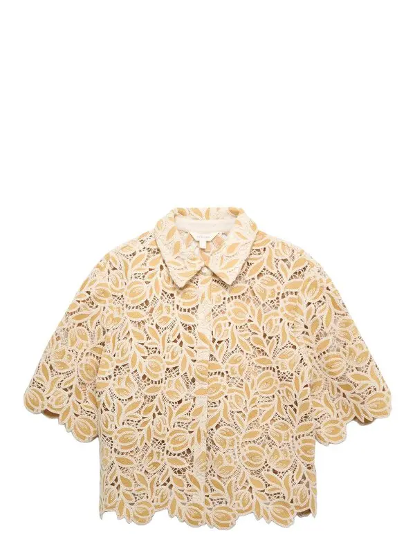 PER UNA BY M&S Open Stitch Shirt Jacket - Yellow/multi