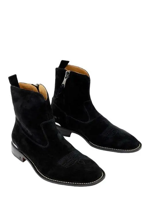 John Varvatos Regent Western Boots - Mineral Black