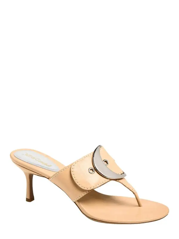 Jeffrey Campbell Solani Buckle Accent Sandals - Natural Silver