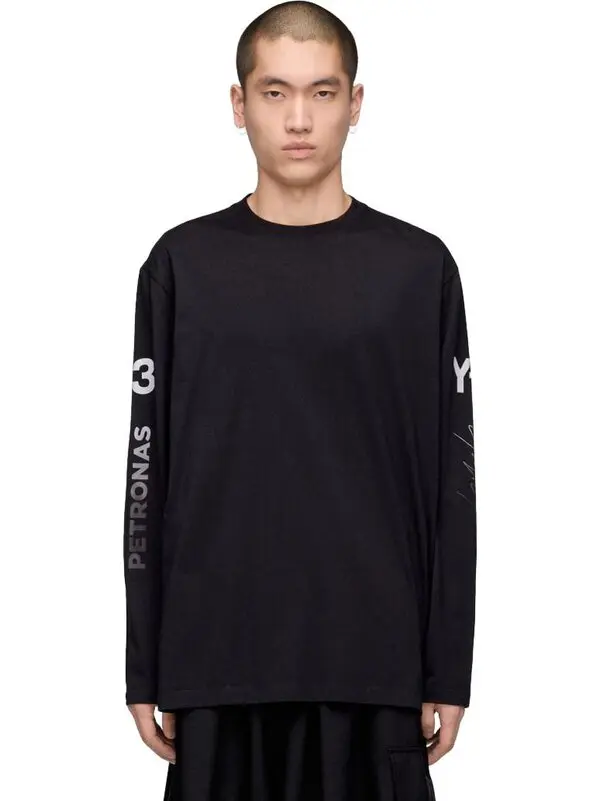 Adidas Y-3 Mercedes Chaos Logo Long Sleeve Tee - Black
